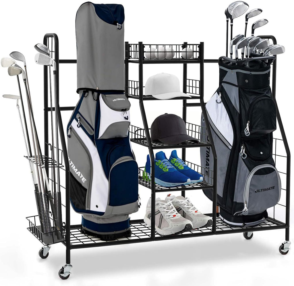Heavy Duty Metal Double Golf Bag Storage Rack – Giantex.au