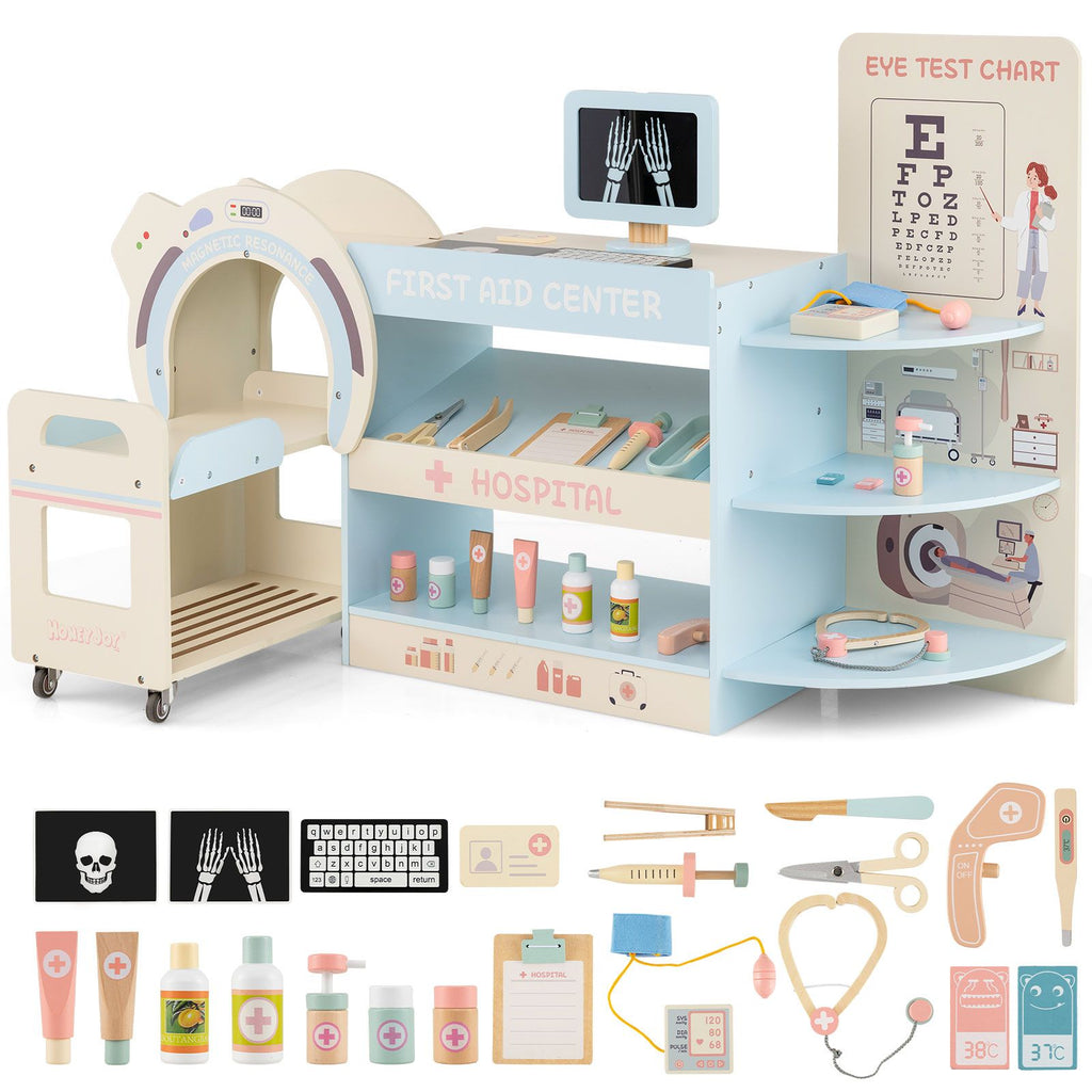 Kids Doctor Play Set with Eye Chart and Toy CT Machine for Kids ...