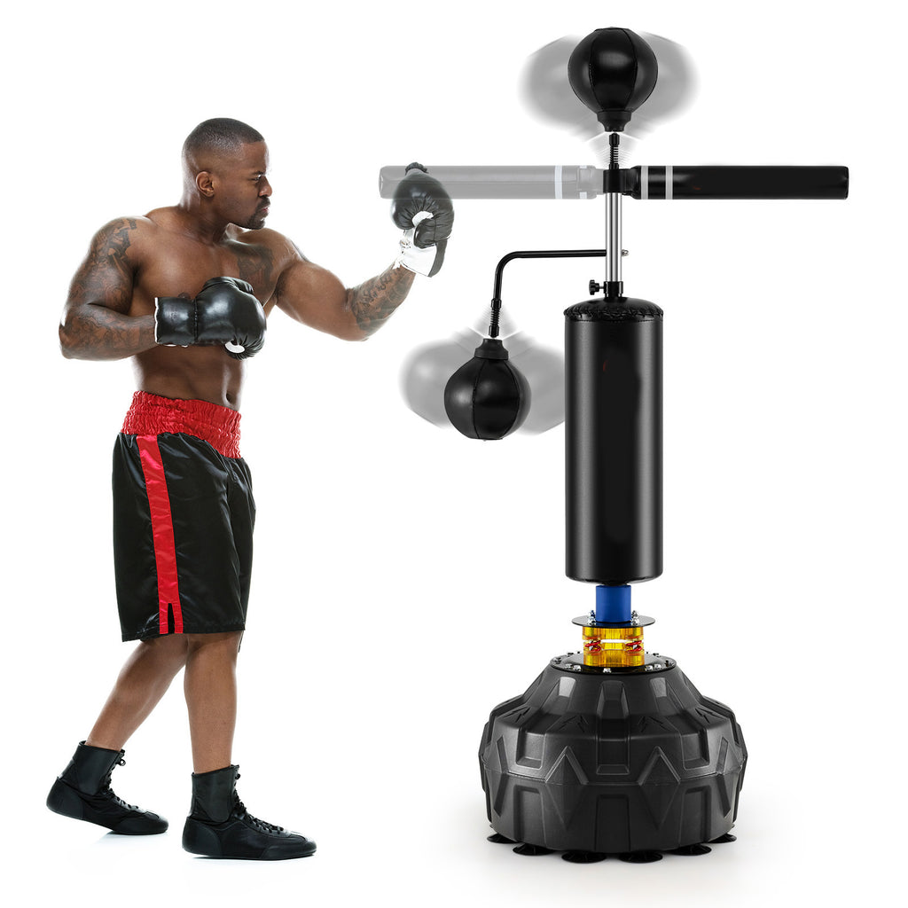 Boxing Speed Trainer, Freestanding 360°Spinning Bar w/ Dual Boxing Spe ...