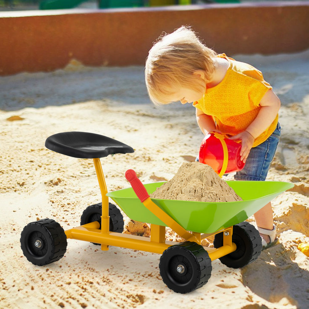 Outdoor Sandbox Toy with Controllable Shovel and 4 Wheels – Giantex.au