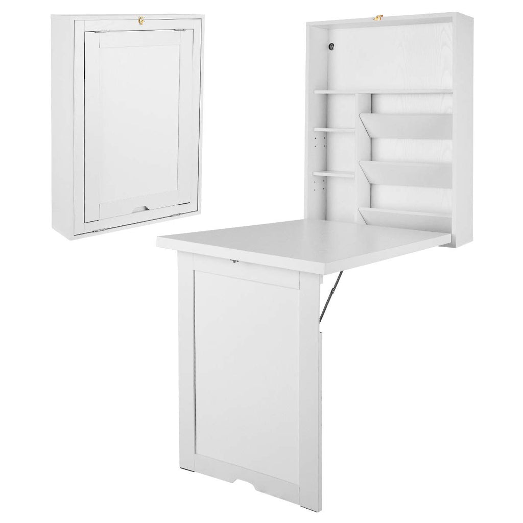 Giantex Wall Mounted Fold Out Convertible Desk, Multi-Function Floatin ...