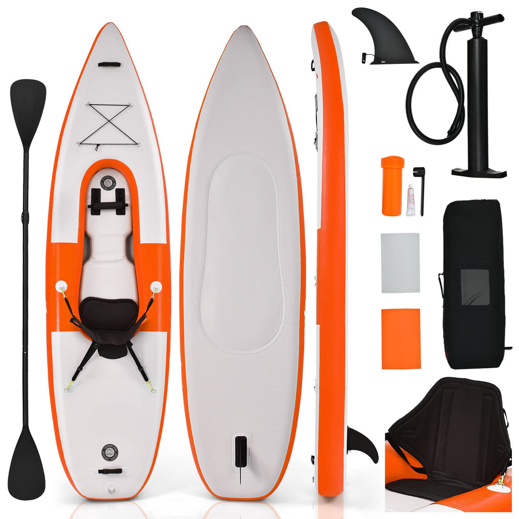 Inflatable Kayak with Adjustable Aluminum Oars for 1 Person – Giantex.au