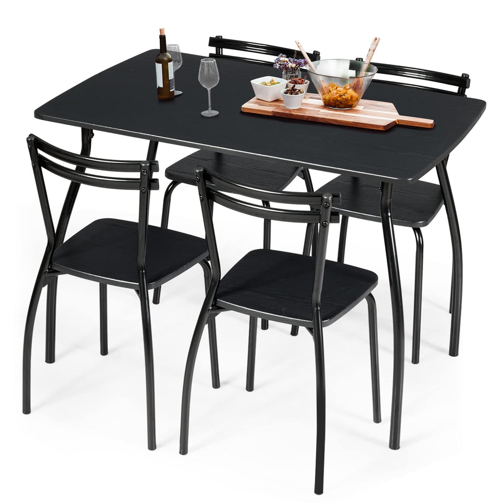 Giantex 5Pcs Dining Table Set, Rectangular Dining Table Furniture Set ...