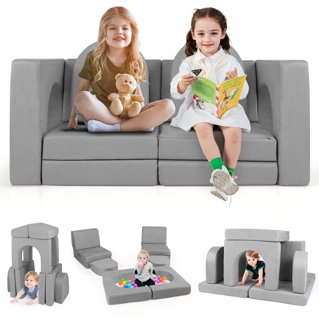 8-Piece Modular Kids Sofa Play Couch Climb Playset with Covers – Giantex.au