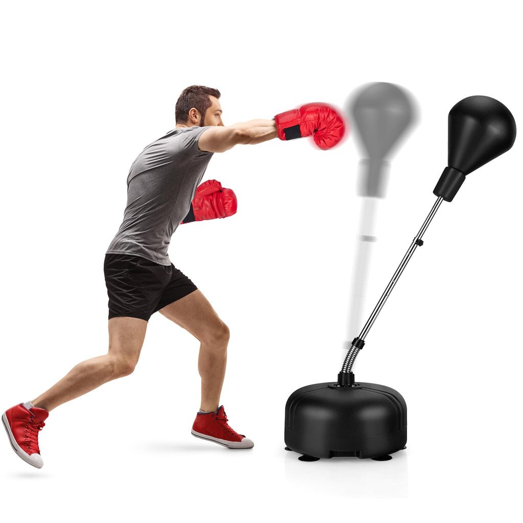 Punching Bag with Stand and 4-Position Adjustable Height Setting ...