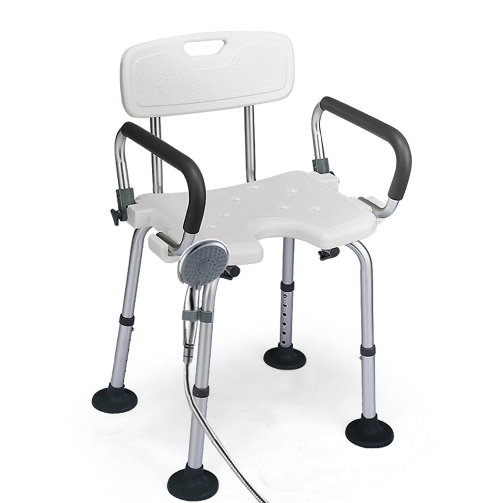 Non-Slip Shower Chair with Shower Buckle and U-Shaped Cutout – Giantex.au