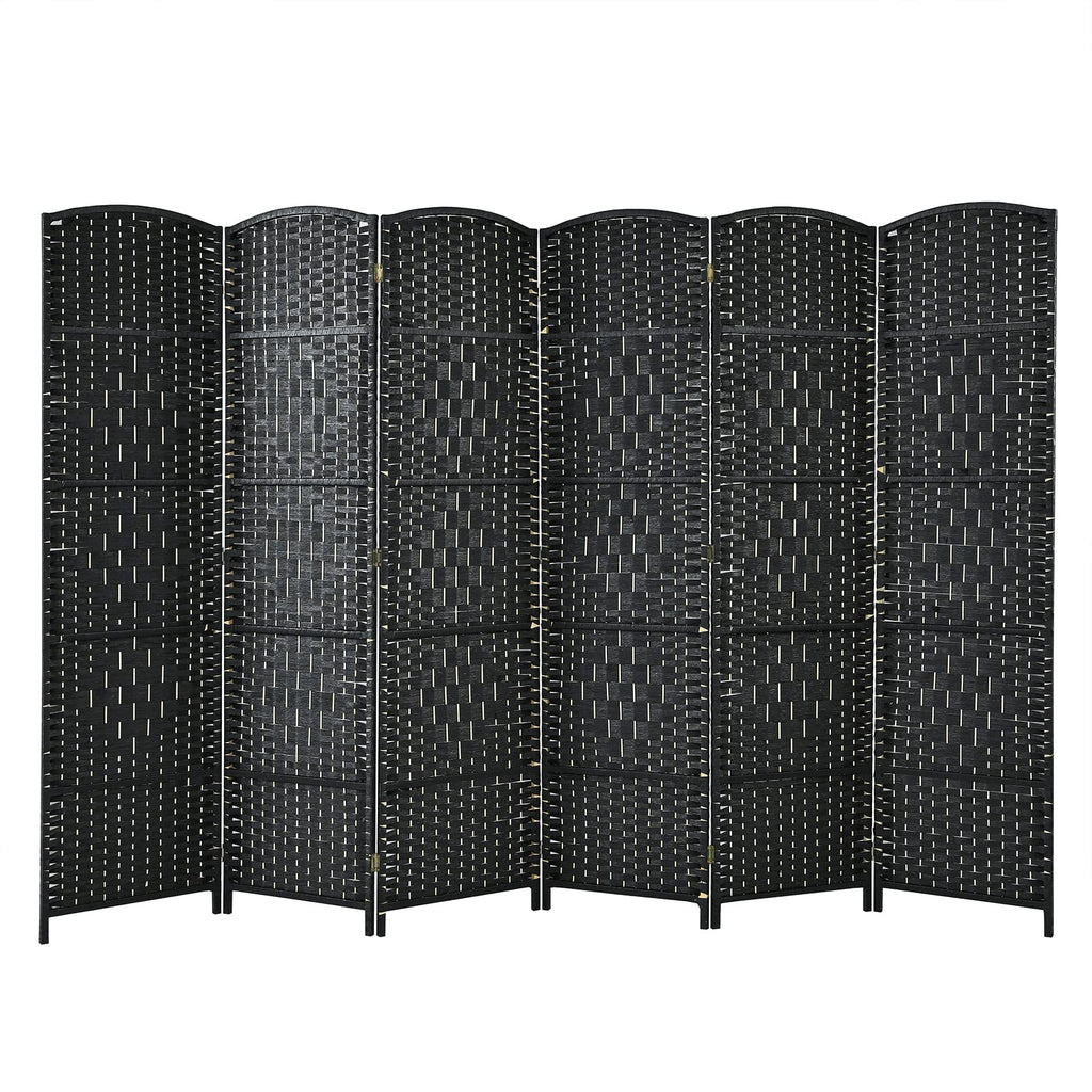 6-Panel Screen Room Divider, 6Ft Folding Privacy Screen w/Hand-woven R ...
