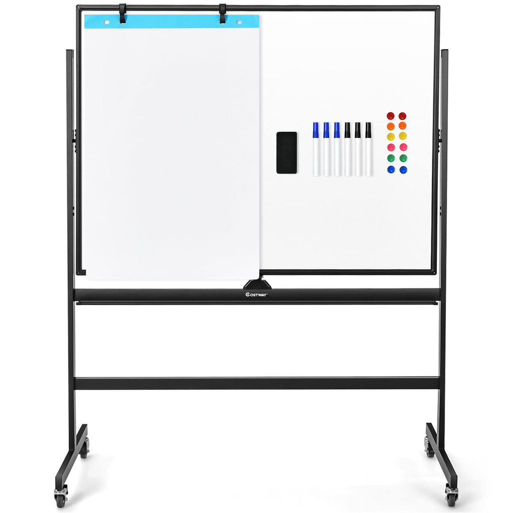 120cm x 90cm Mobile Magnetic Double-Sized Reversible Whiteboard ...