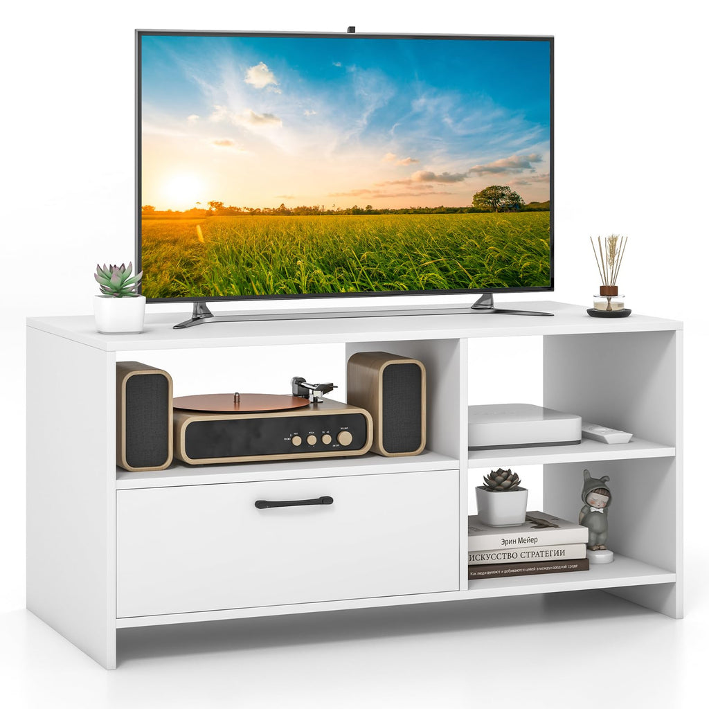 Giantex TV Stand for TVs up to 50", Modern Media Console Table w/ 3 Op ...