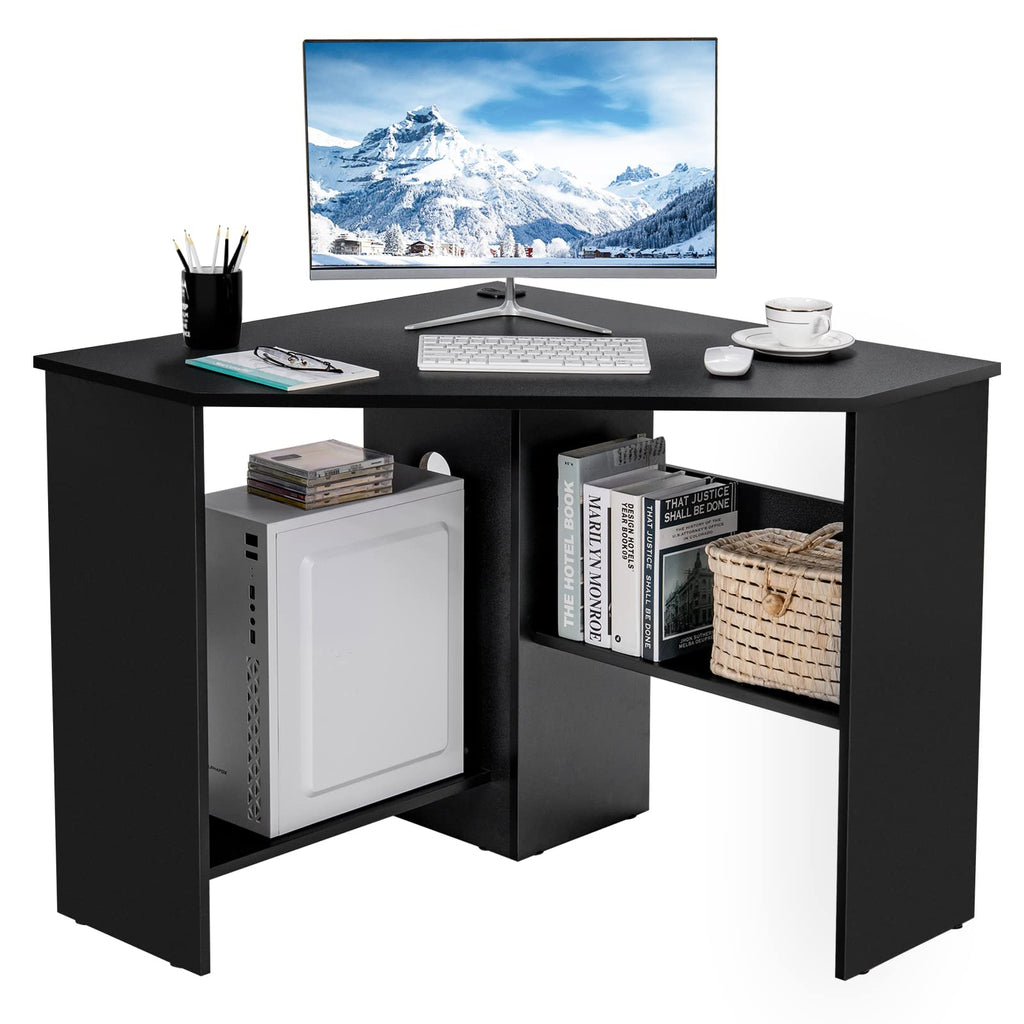 Compact Corner Desk, Corner Study Working Table – Giantex.au