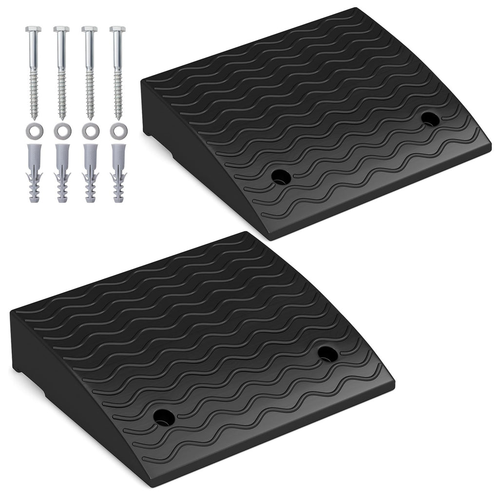 Curb Ramp 2 Pack, 12/13cm Raised Height Rubber Threshold Ramps Set ...