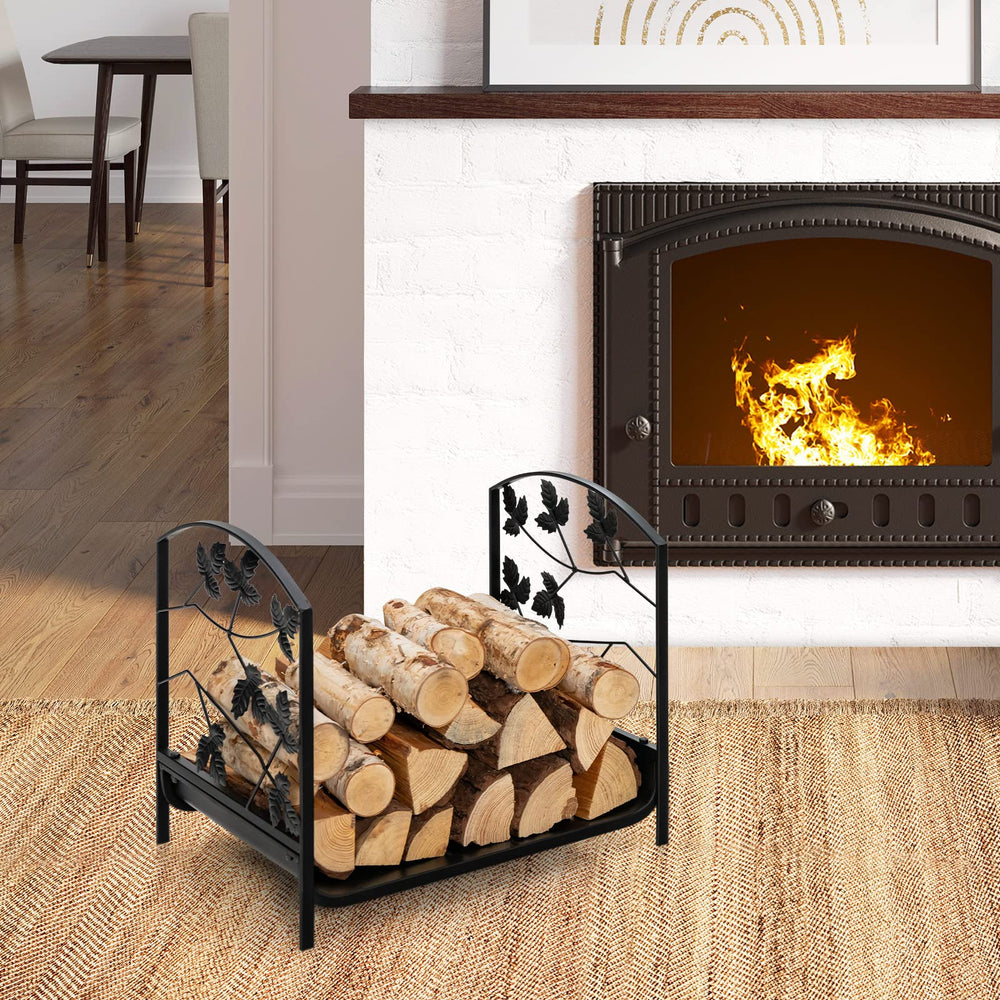 Firewood Log Rack, for Indoor Outdoor Steel Log Holder w/50 kg Load Ca ...