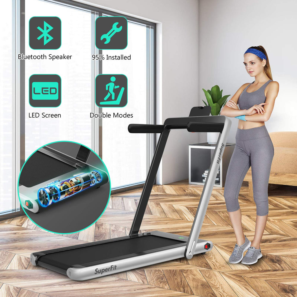 2-in-1 Walking & Running Treadmill,Folding Under Desk Walking Pad ...
