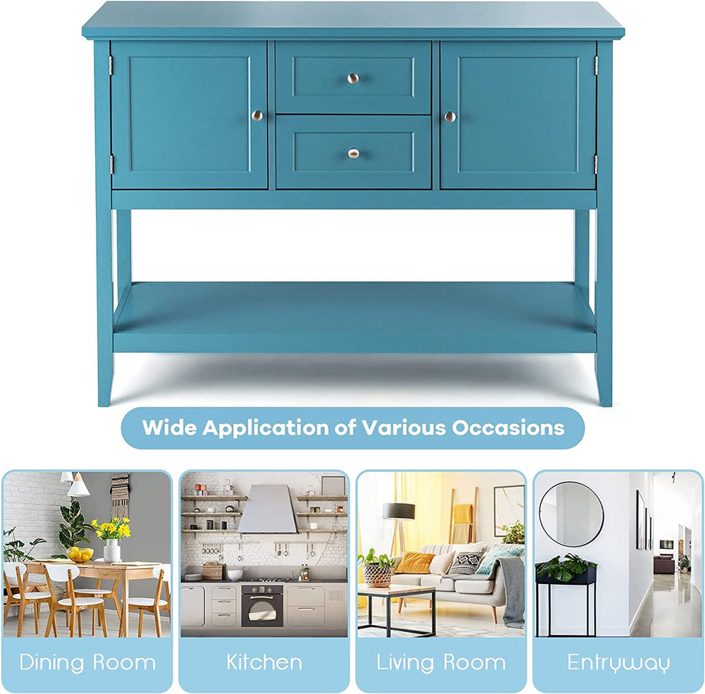 Giantex Buffet Sideboard Cabinet, 2 Drawers & 2 Doors, Side Console Ta ...