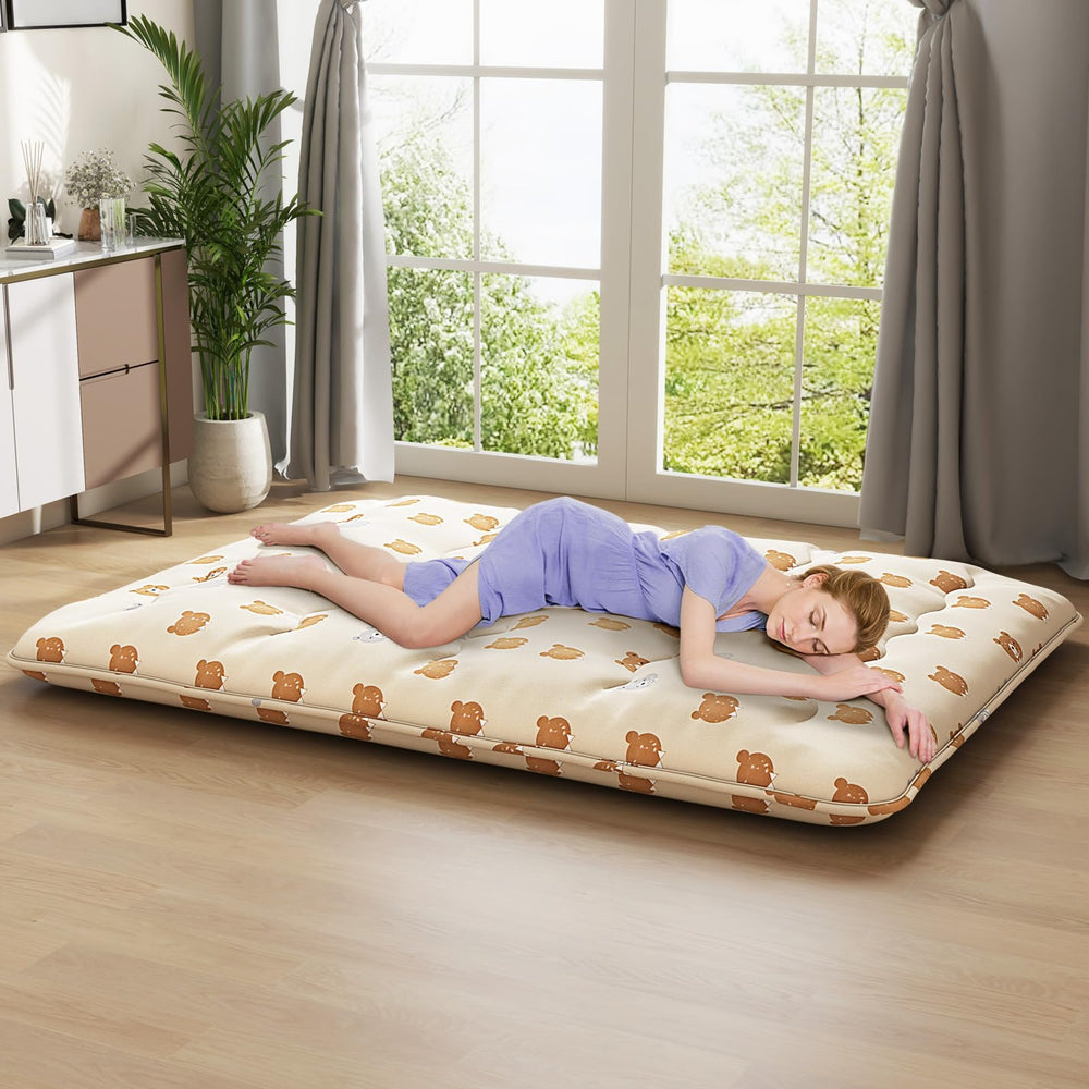 Roll up Mattress Floor Lounger Bed Foldable Tatami Mat Portable Sleepi ...