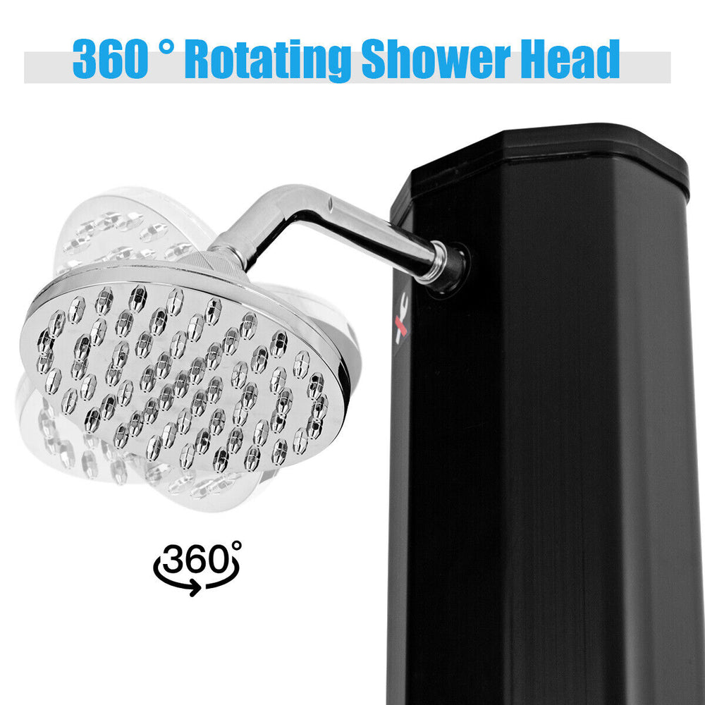 2.2 M 35 L Outdoor Solar Heated Shower 2-Section W/360° Head & Foot Sh ...
