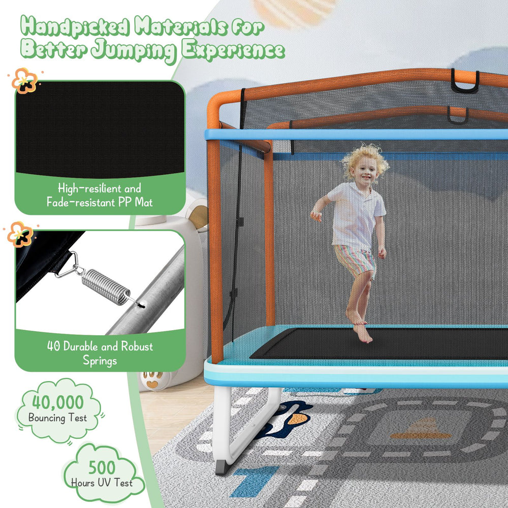 3-in-1 Rectangle Trampoline for Kids with Swing & Horizontal Bar ...